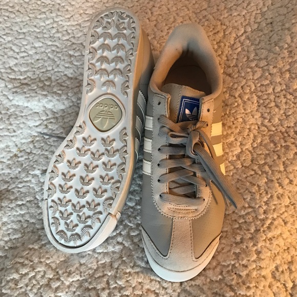 adidas | Shoes | Adidas Samoa Grey With White Stripes | Poshmark